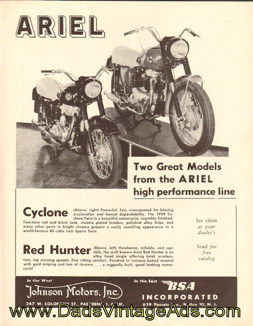 Ariel Cyclone – Vintage Ad | Bike-urious